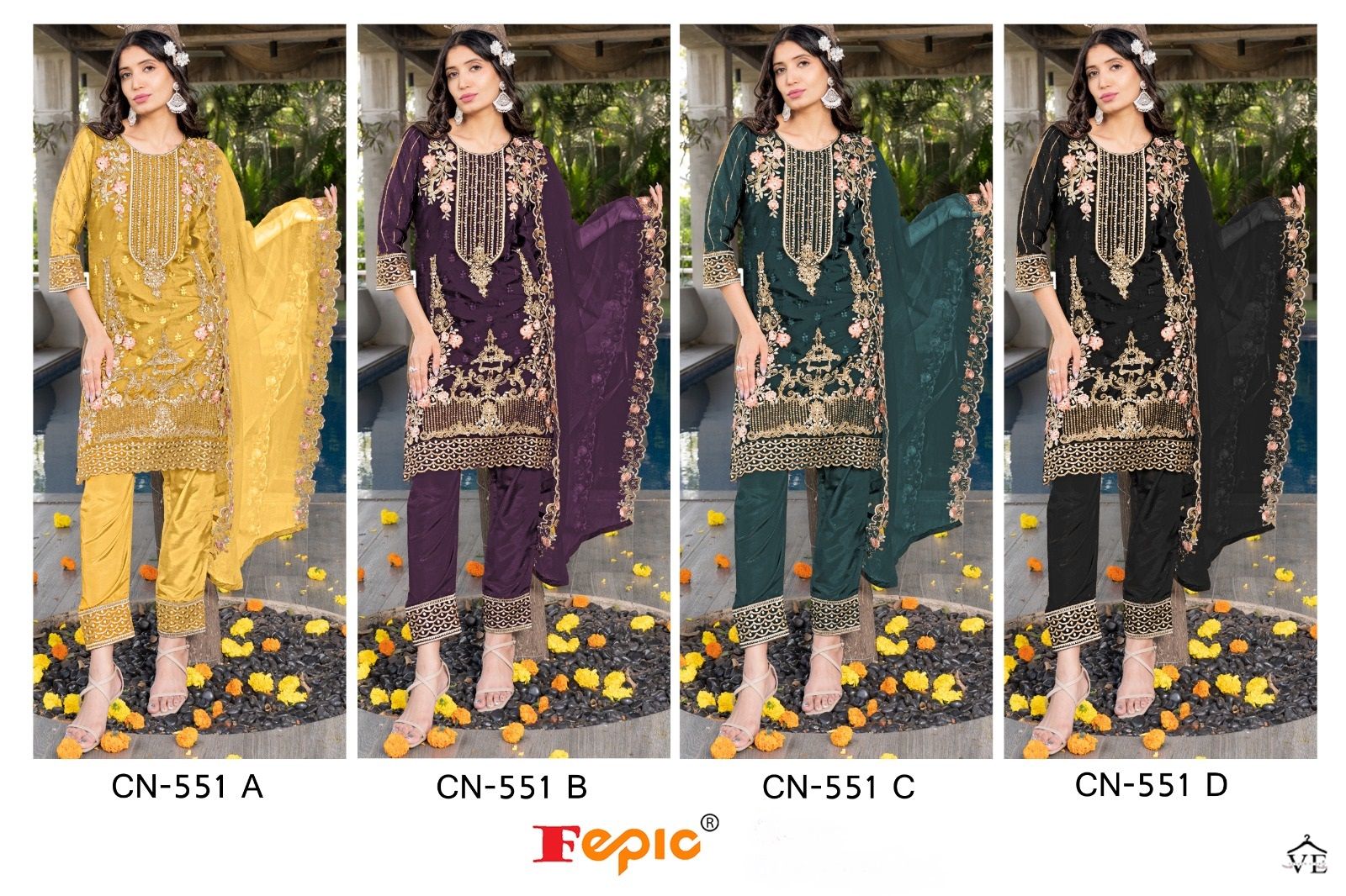 Fepic Cn 551 Georgette Wholesale Pakistani Readymade Salwar Suit Catalog